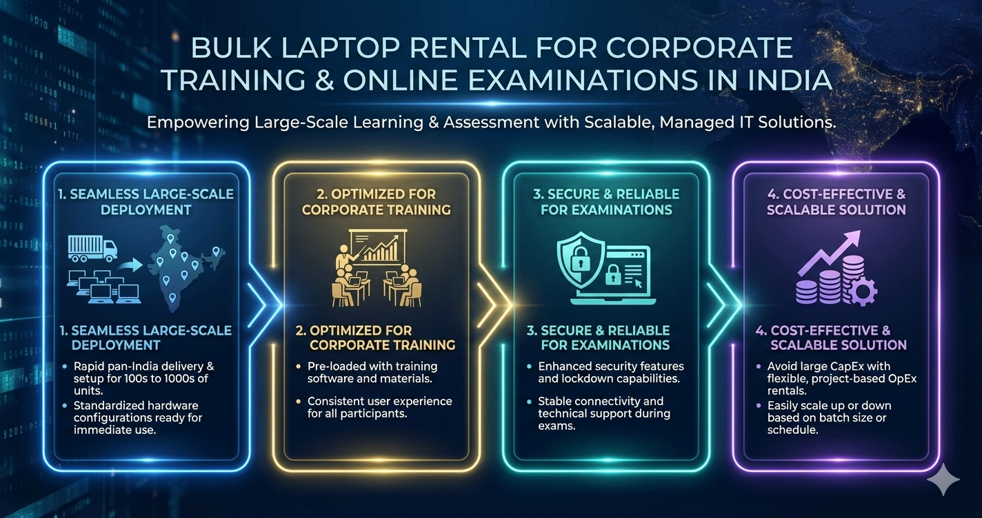 Bulk Laptop Rental for Corporate Training & Online Examinations in ...